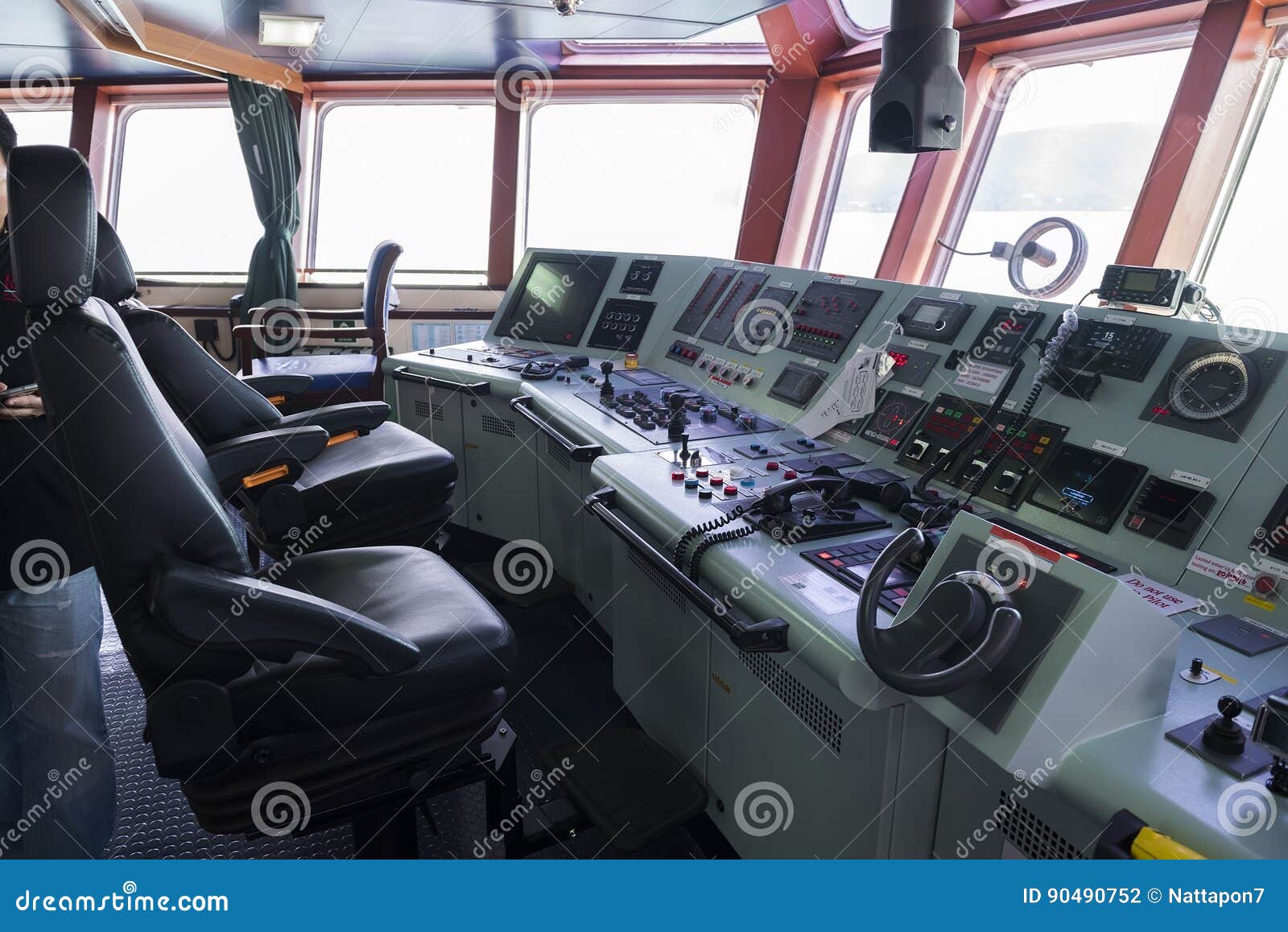 Forward Console in Ship Tanker Stock Photo - Image of drive, background ...