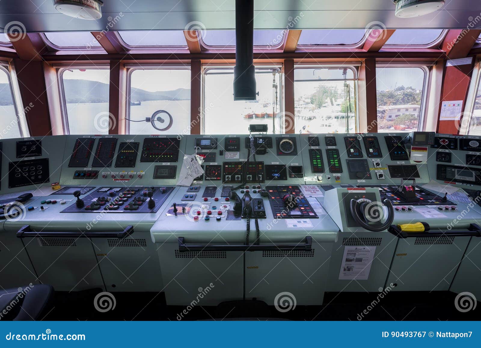 Forward Console In Ship Tanker. Royalty-Free Stock Photo ...