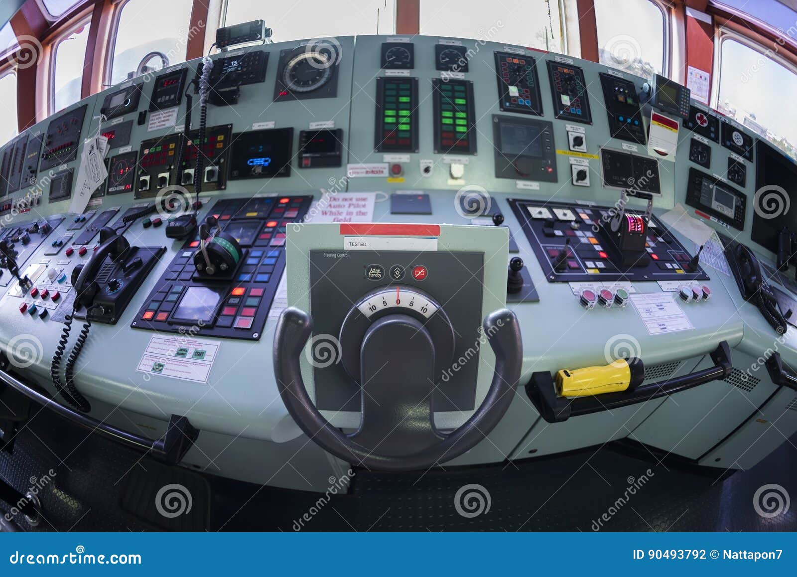 Forward Console In Ship Tanker. Royalty-Free Stock Photo ...