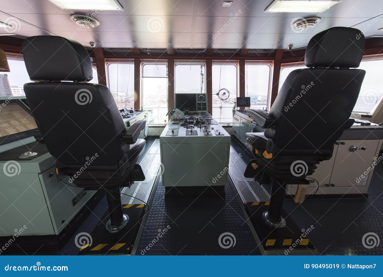 Forward Console In Ship Tanker. Royalty-Free Stock Photo ...