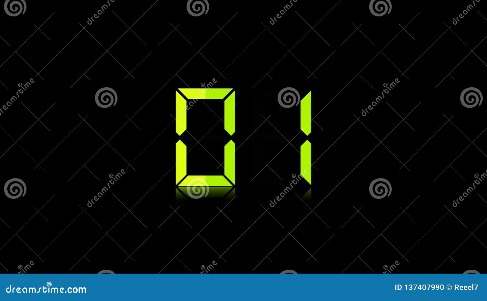 Forward Counting Sequence. from 0 To 60 Seconds. Timer with Digital ...