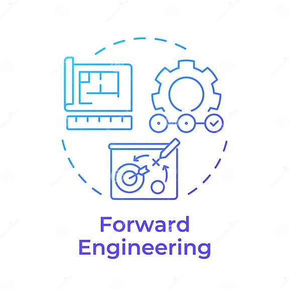 Forward Engineering Blue Gradient Concept Icon Stock Illustration - Illustration of planning ...