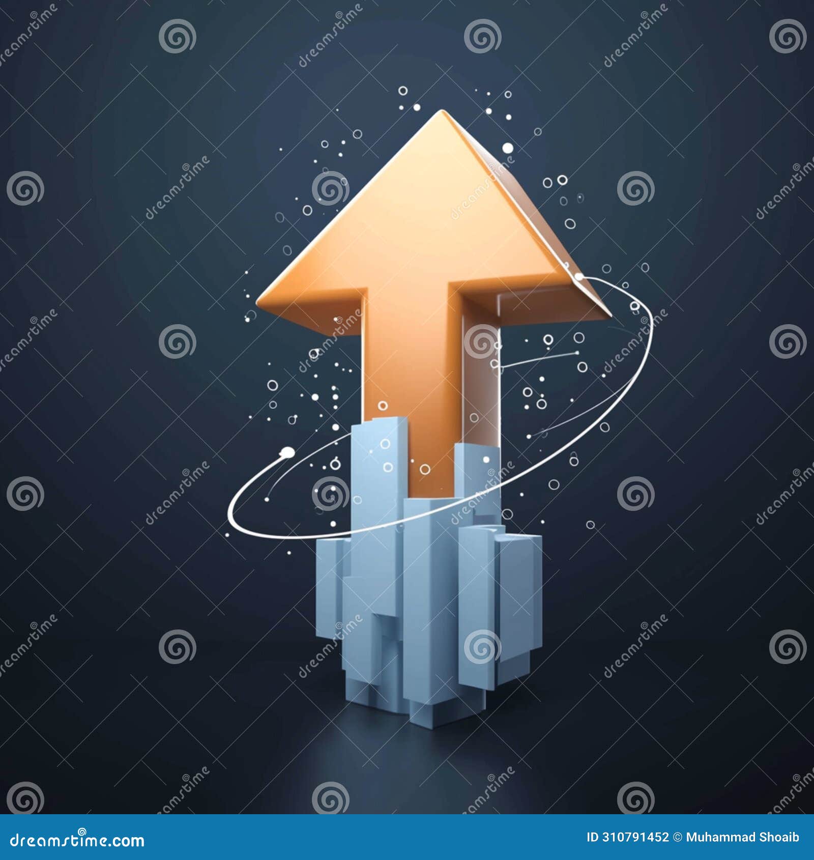 Forward Facing 3D Arrow Denotes Development and Focused Trajectory ...