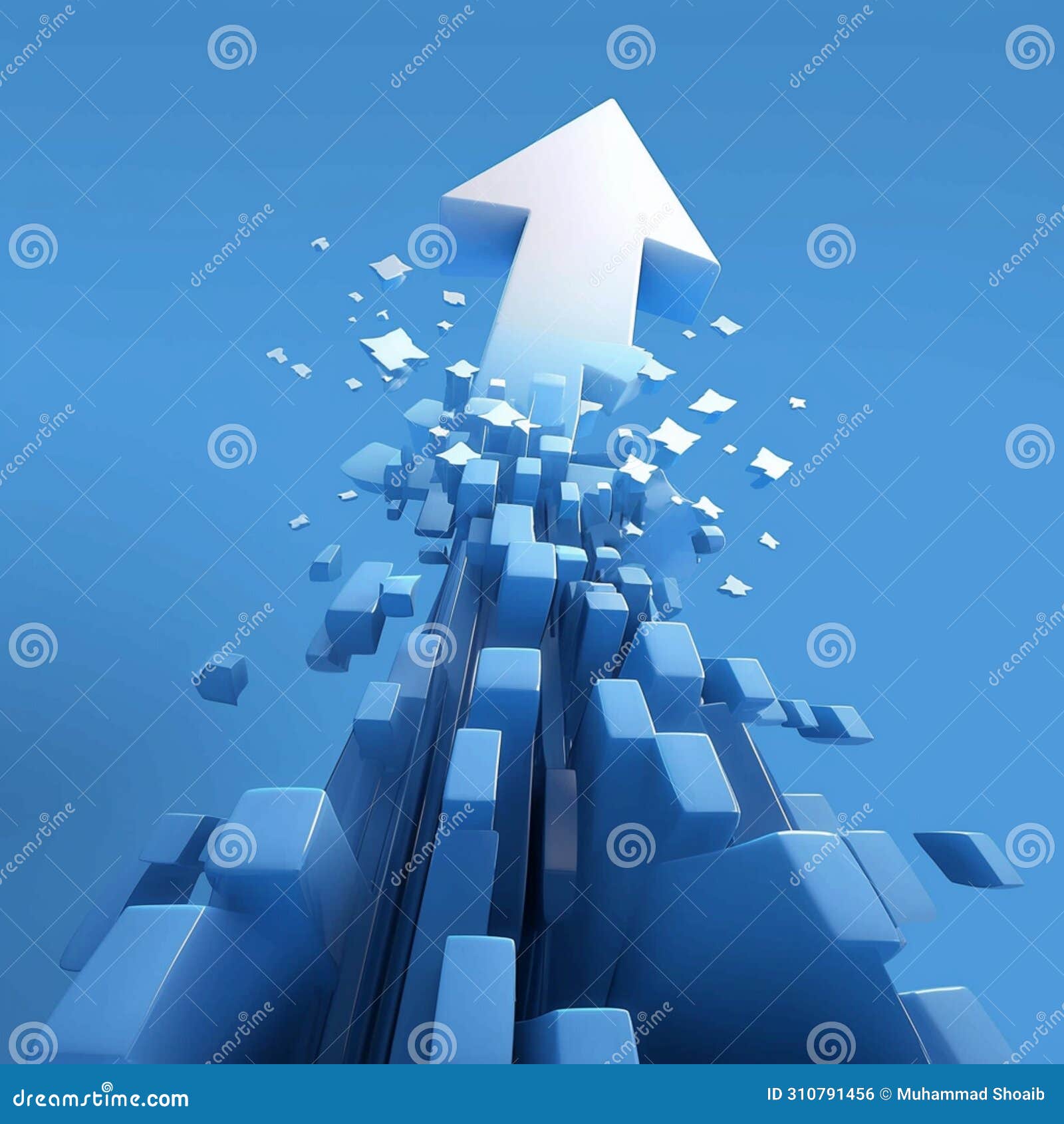 Forward Facing 3D Arrow Denotes Development and Focused Trajectory ...