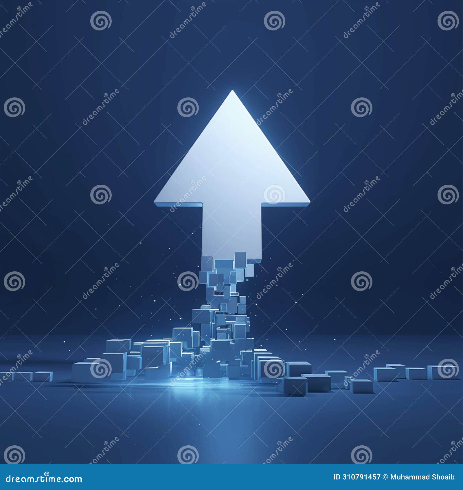 Forward Facing 3D Arrow Denotes Development and Focused Trajectory ...