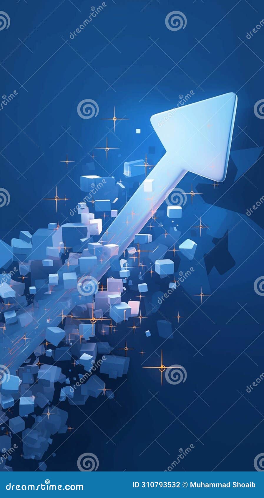 Forward Facing 3D Arrow Denotes Development and Focused Trajectory ...