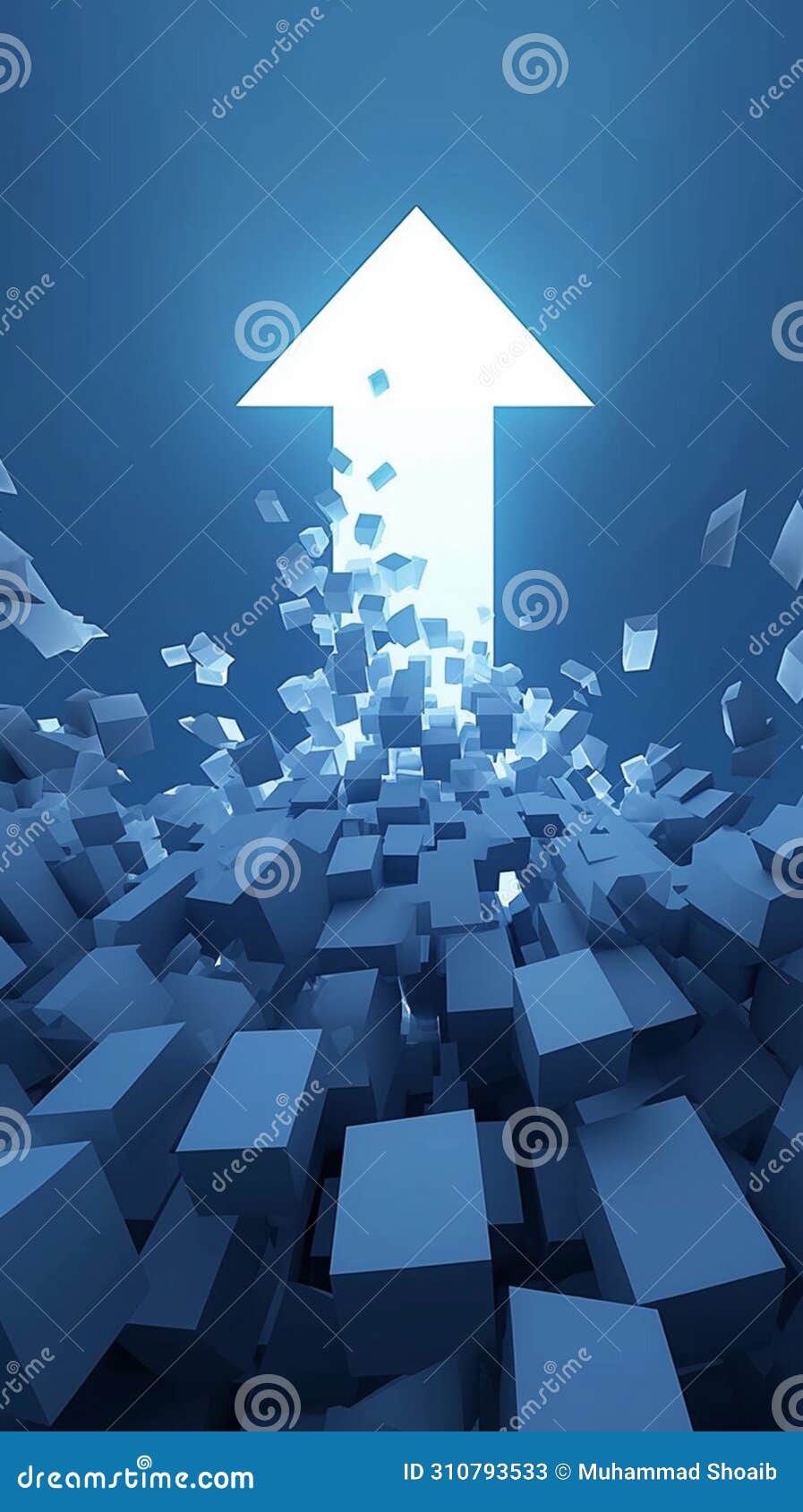 Forward Facing 3D Arrow Denotes Development and Focused Trajectory ...