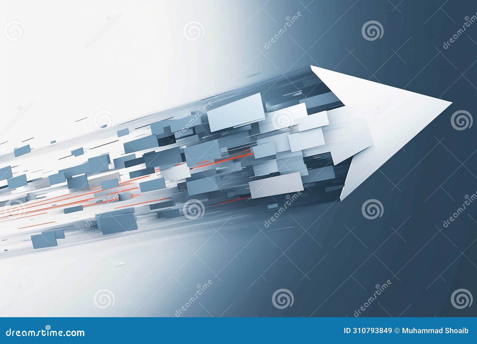 Forward Facing 3D Arrow Denotes Development and Focused Trajectory ...