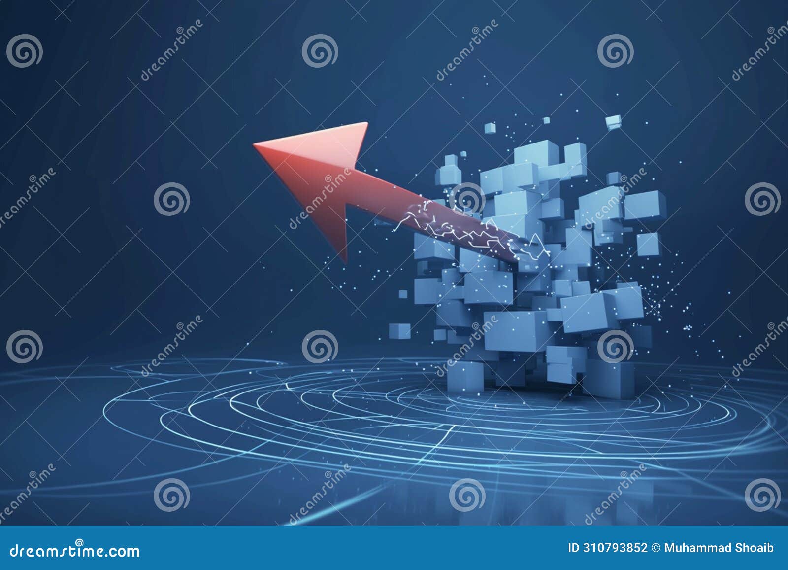 Forward Facing 3D Arrow Denotes Development and Focused Trajectory ...