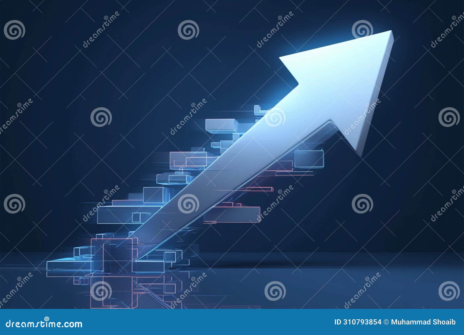 Forward Facing 3D Arrow Denotes Development and Focused Trajectory ...