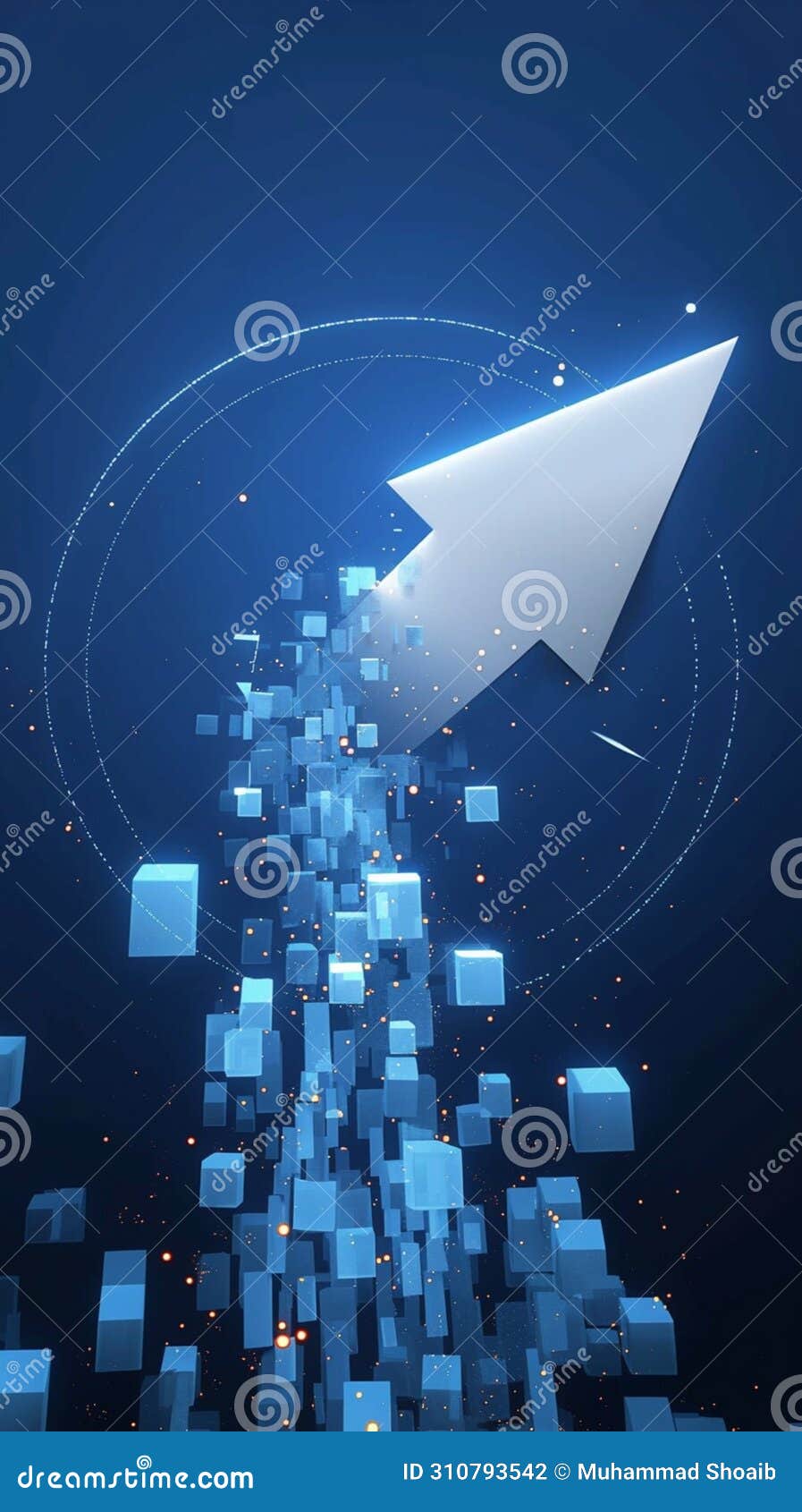 Forward Facing 3D Arrow Denotes Development and Focused Trajectory ...