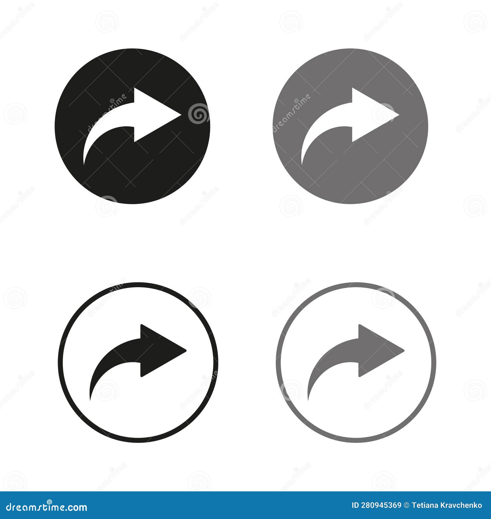 Forward Icon in Circle. Arrow Icon. Vector Illustration. Stock Image ...