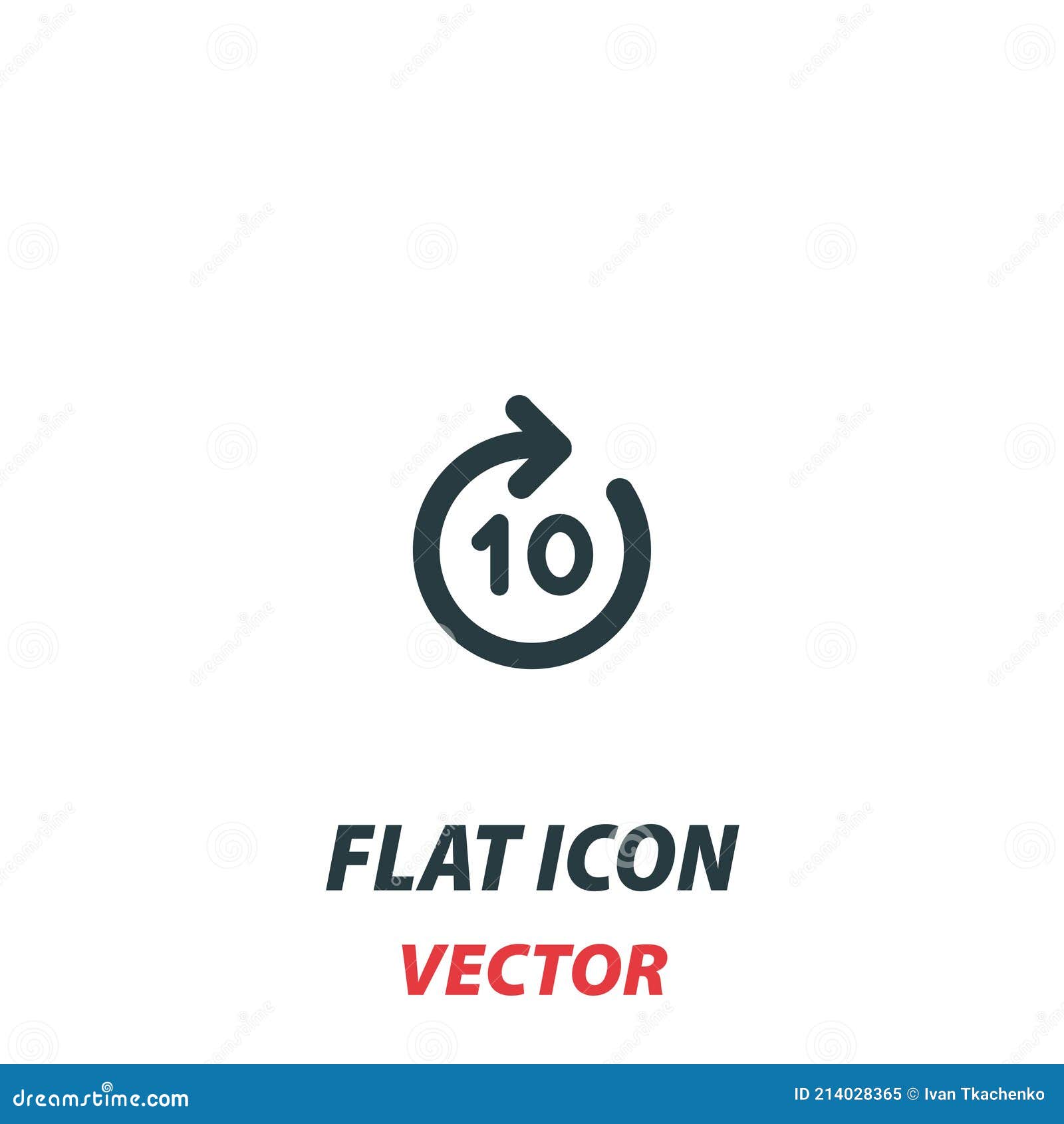 Forward 10 Icon in a Flat Style. Vector Illustration Pictogram on White ...
