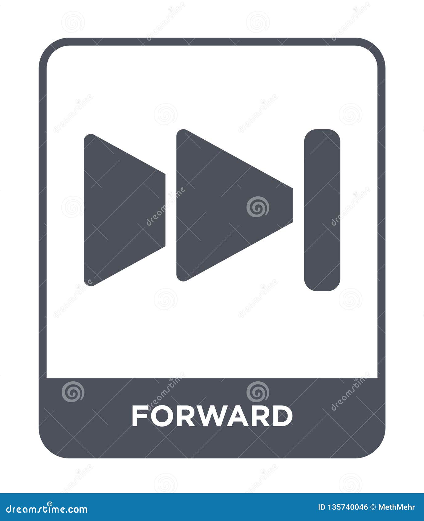 Forward Icon in Trendy Design Style. Forward Icon Isolated on White ...