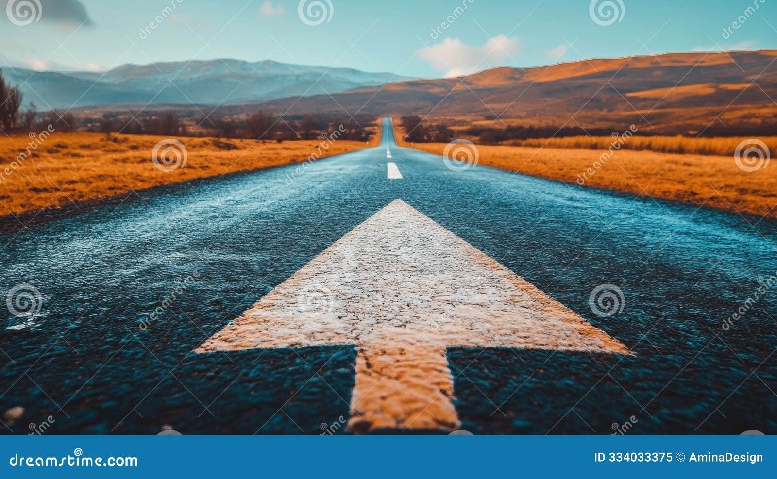 The Forward Journey on an Asphalt Road a Powerful Symbol of Progression ...