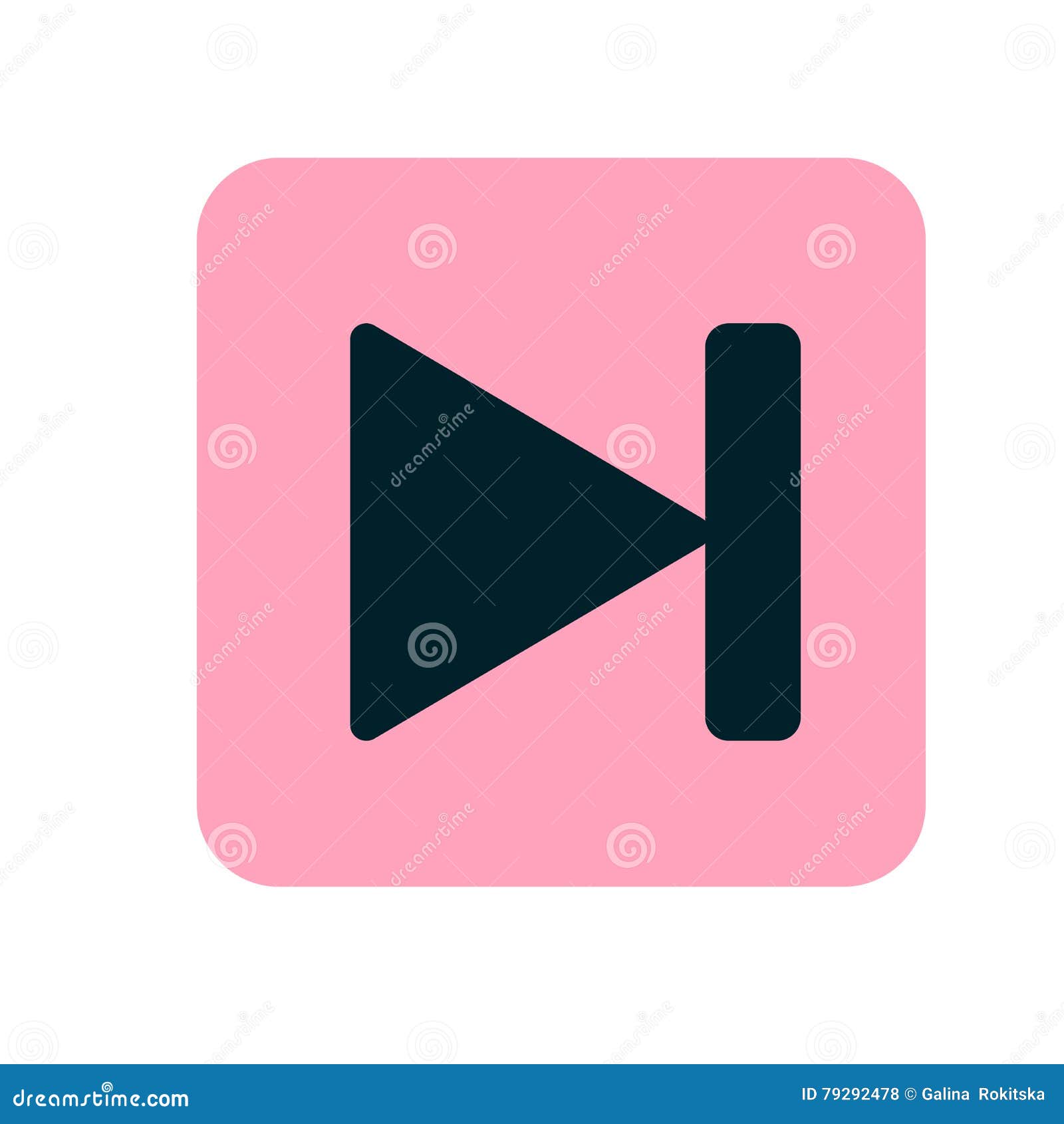 Forward Media Player Icon Illustration. Pink Flat Icon. Vector ...
