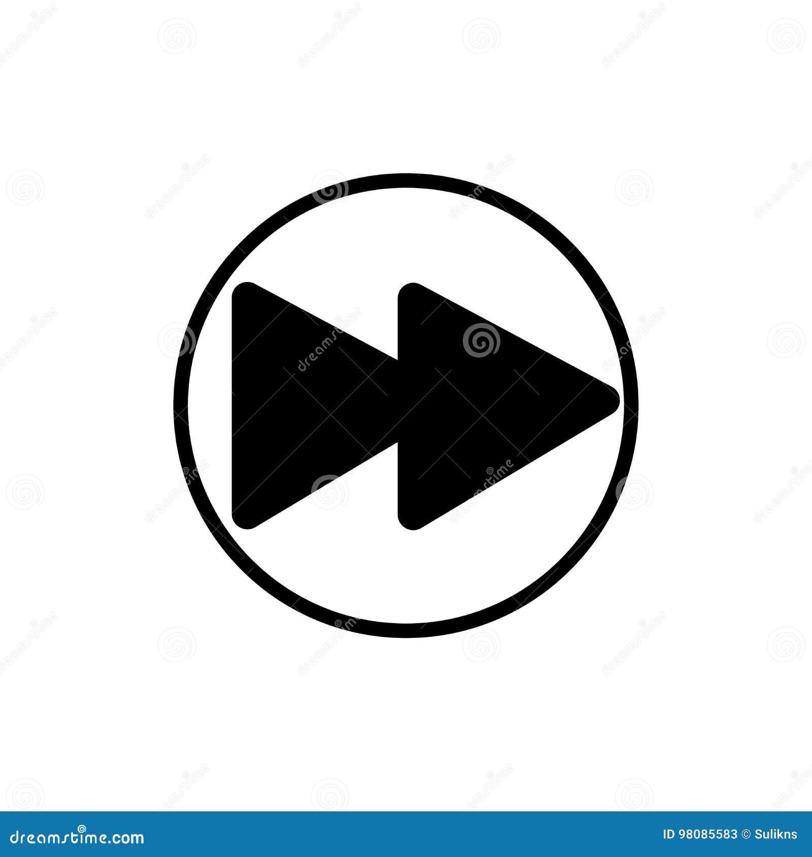 Forward Music Player Button Linear Icon Stock Vector - Illustration of ...