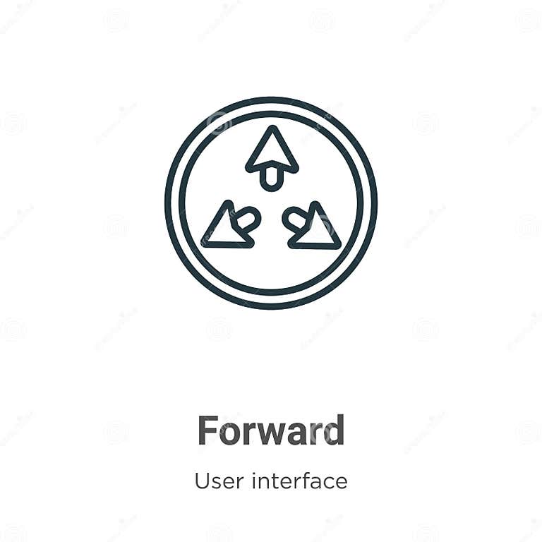 Forward Outline Vector Icon. Thin Line Black Forward Icon, Flat Vector ...