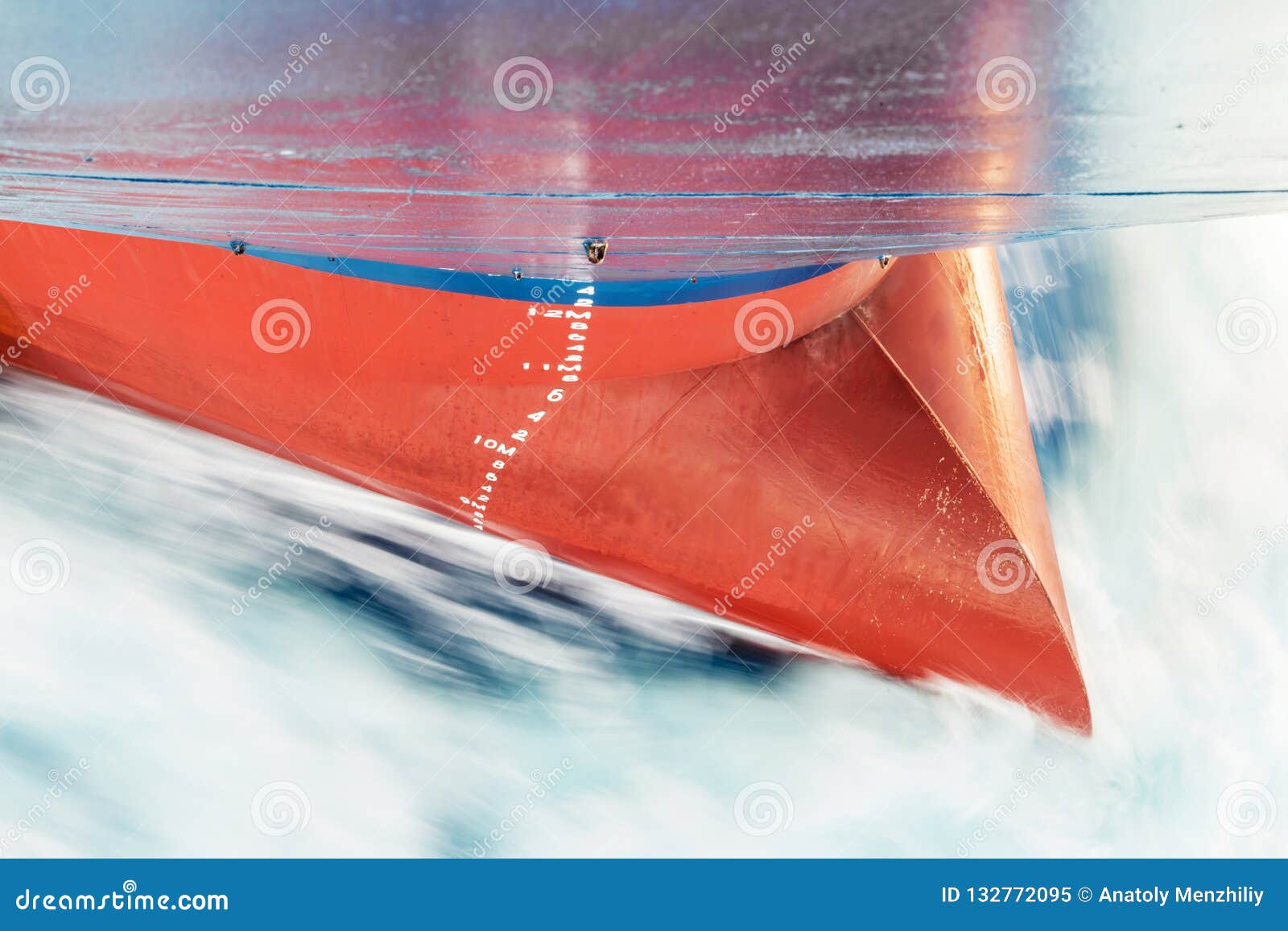 Forward Part of a Cargo Ship Underway. Stock Image - Image of transport ...