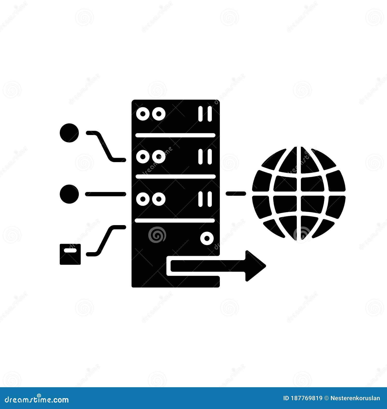 Forward Proxy Black Glyph Icon Stock Vector - Illustration of filled ...