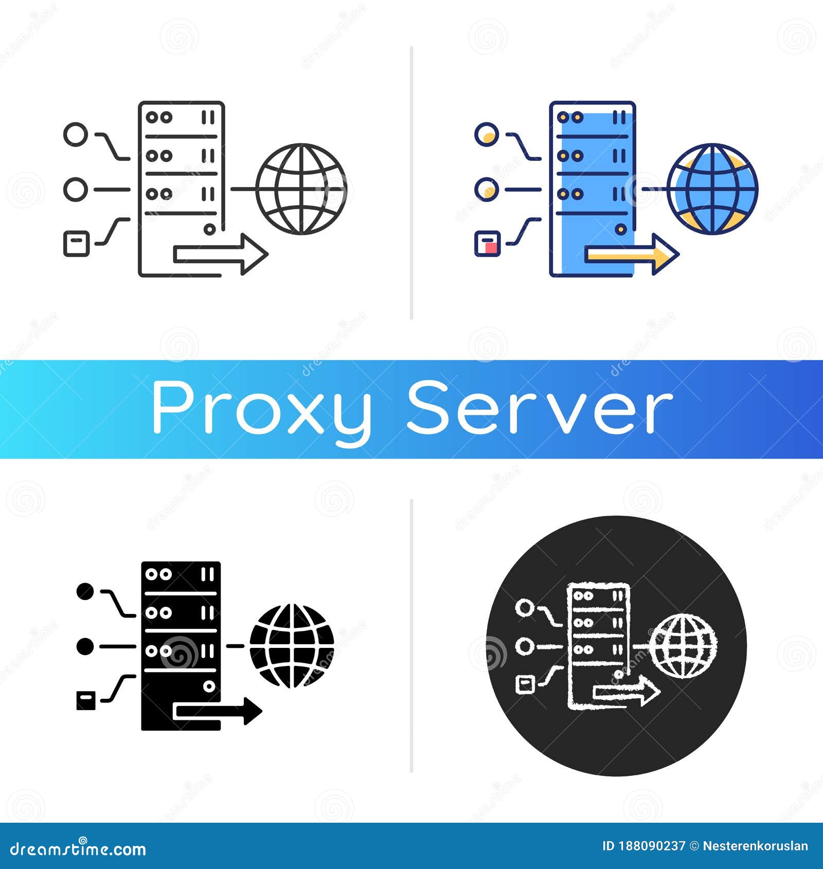 Forward proxy icon stock vector. Illustration of database - 188090237
