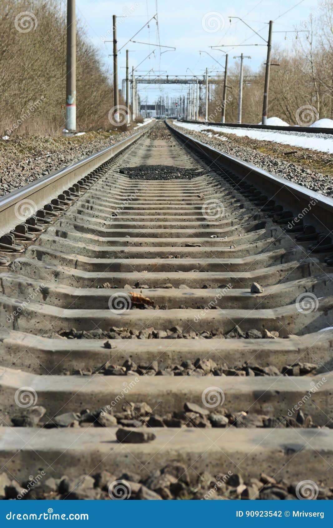 Forward rails of railway stock photo. Image of track - 90923542