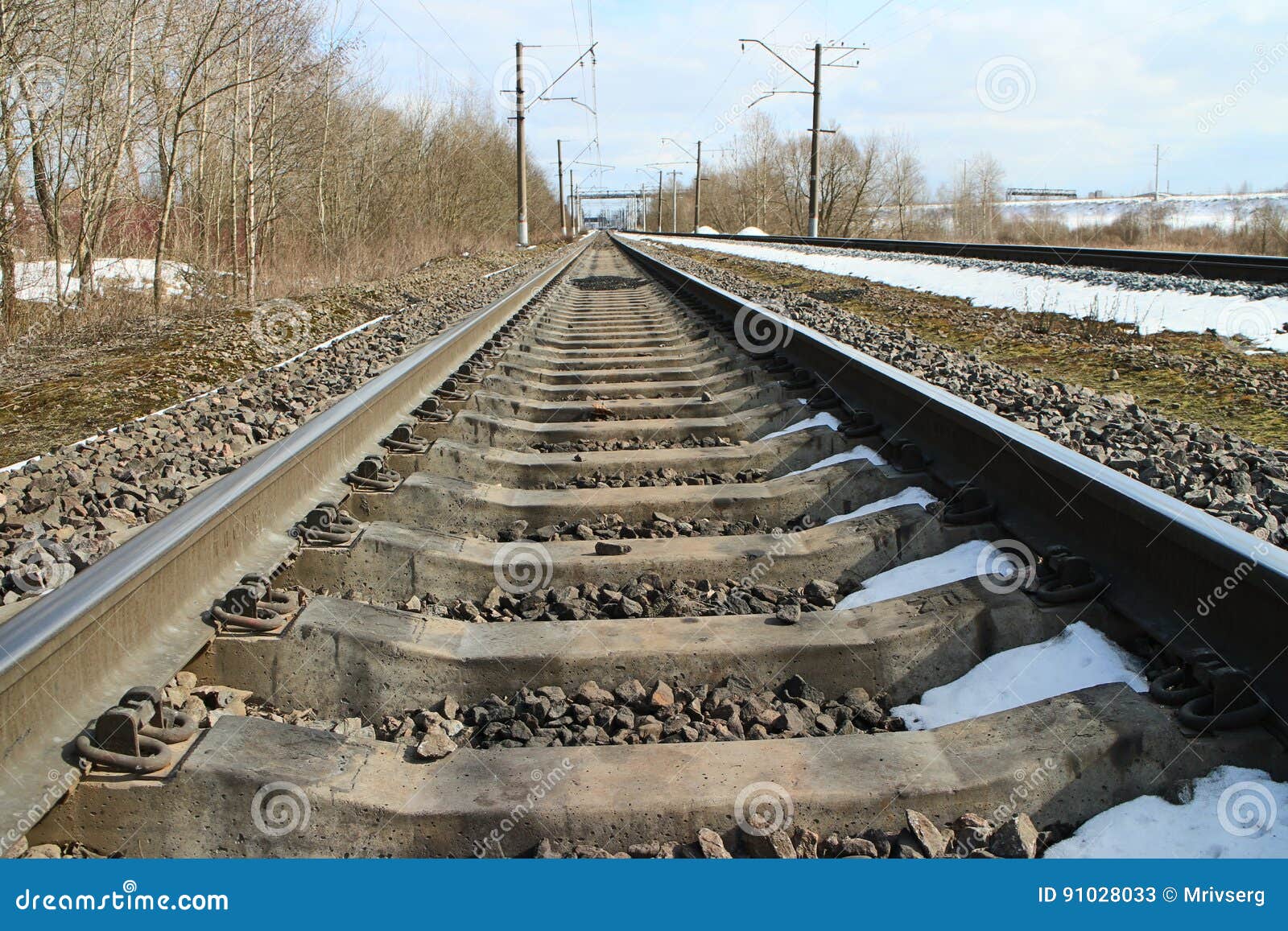 Forward rails of railway stock image. Image of rail, transportation ...