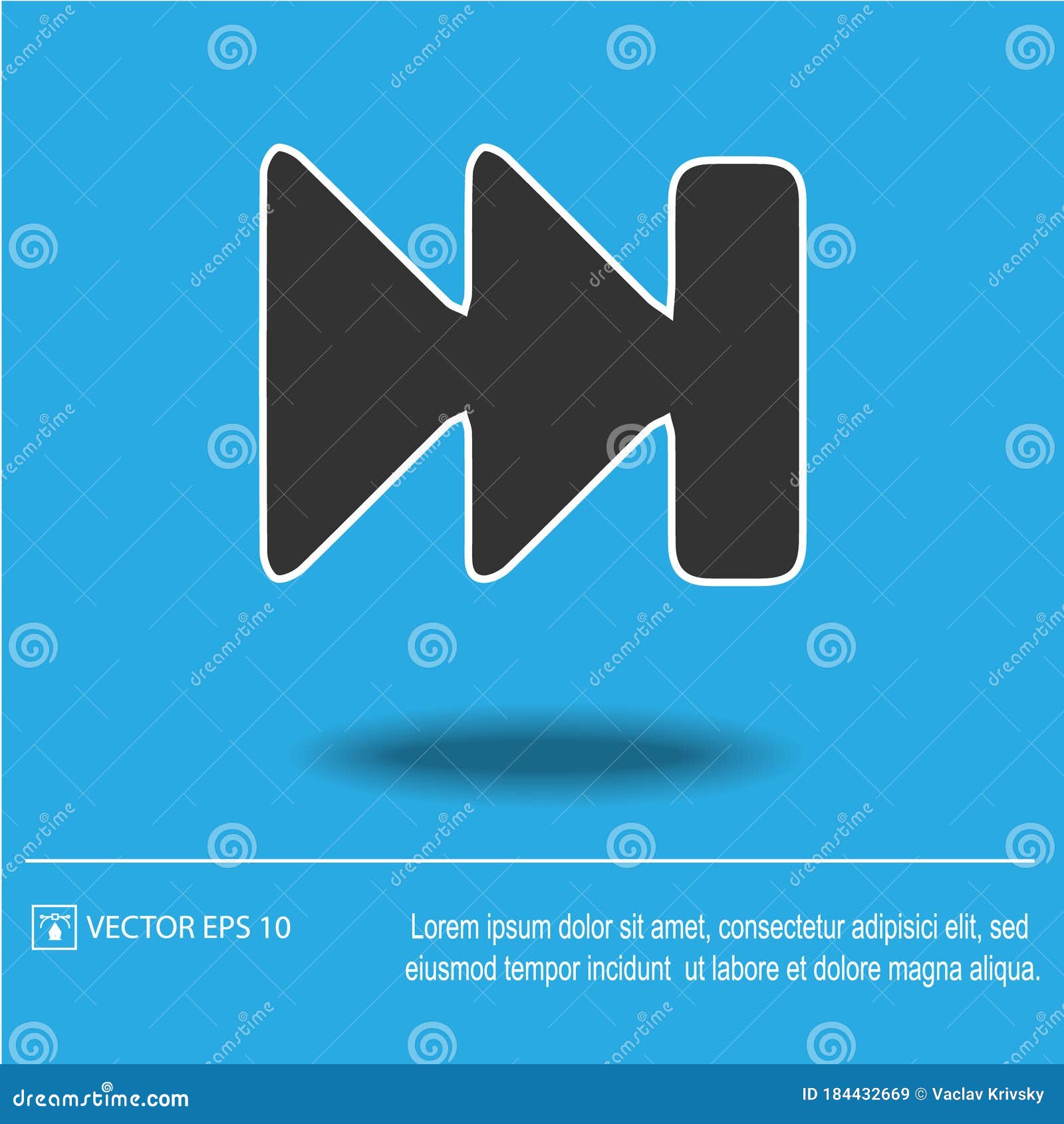 Rewind Vector Icon On White Background. Flat Vector Rewind Icon Symbol ...