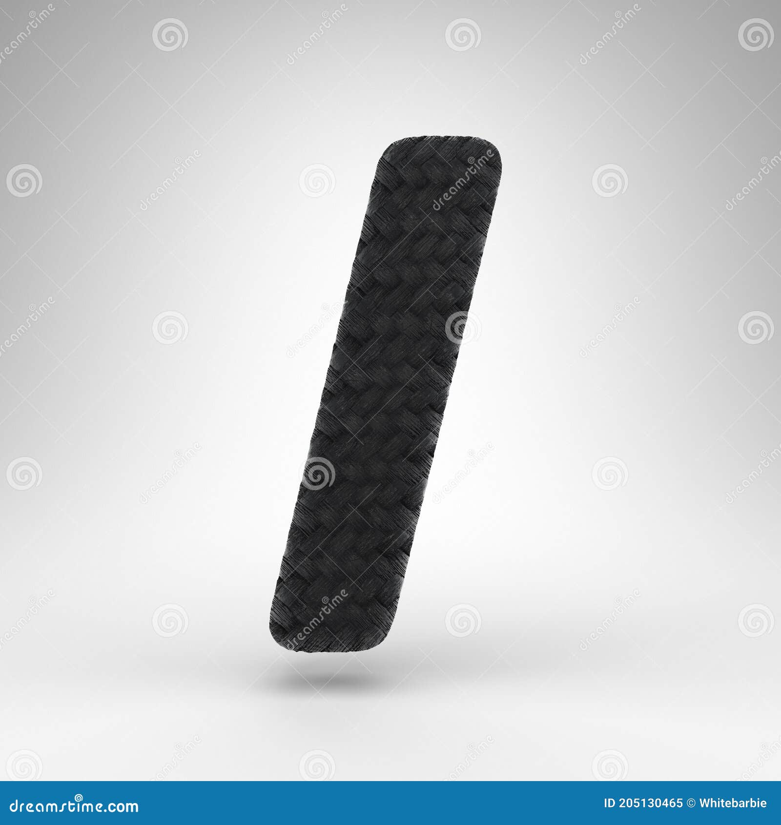 Forward Slash Symbol on White Background. Black Carbon Fiber 3D Sign ...