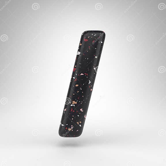 Forward Slash Symbol on White Background. 3D Sign with Black Terrazzo ...