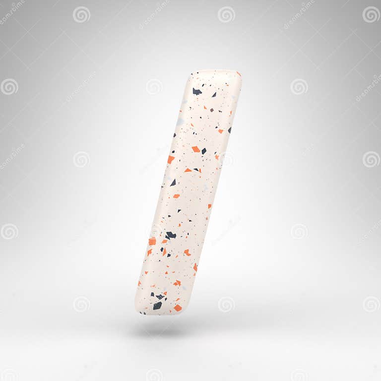 Forward Slash Symbol on White Background. 3D Sign with Terrazzo Pattern ...