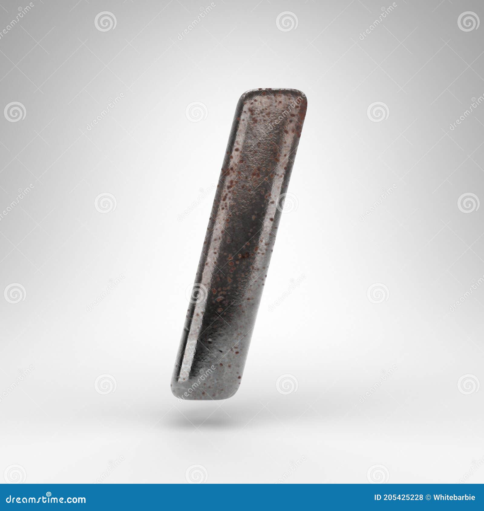 Forward Slash Symbol on White Background. Rusty Metal 3D Sign with ...