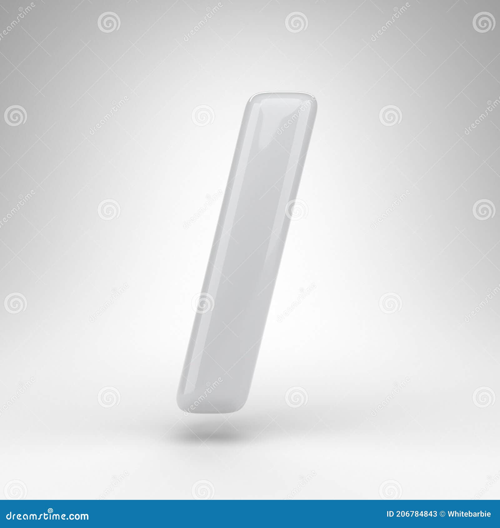 Forward Slash Symbol on White Background. White Plastic 3D Sign with ...