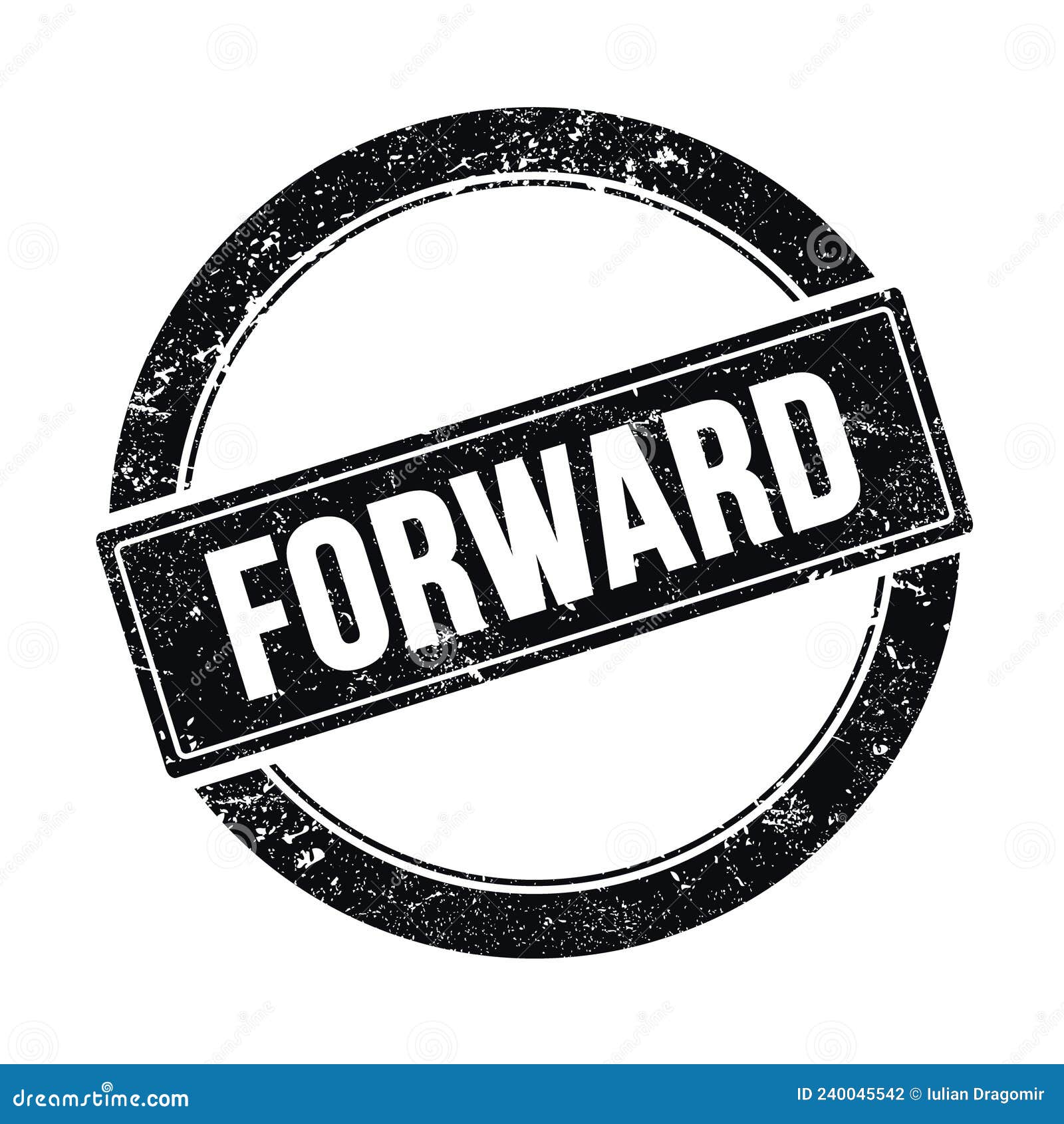 FORWARD Text on Black Grungy Round Stamp Stock Illustration ...