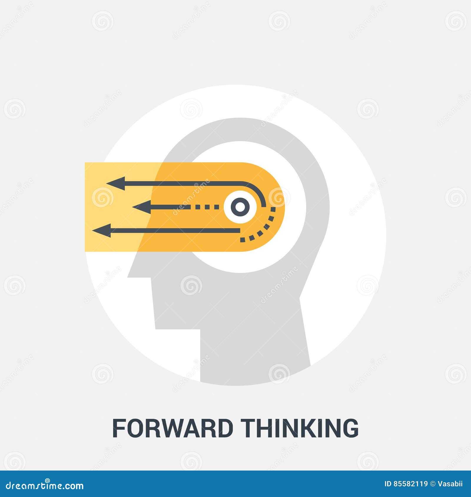 Forward Thinking Icon Concept Stock Vector - Illustration of learning ...