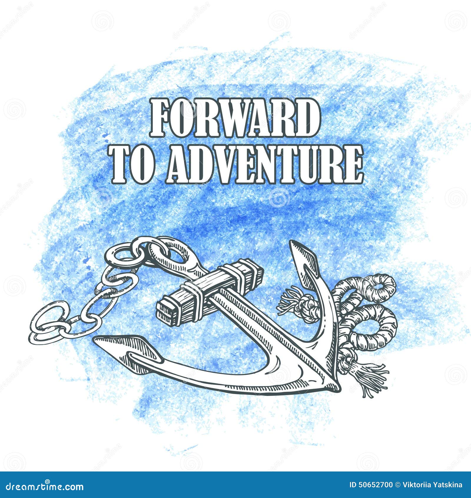 Forward To the Adventure. Vector Hand Drawn Stock Vector - Illustration ...