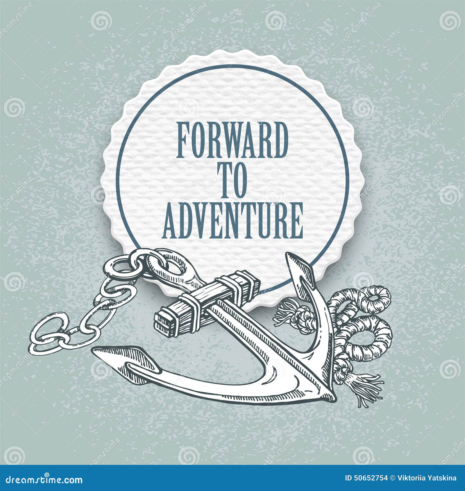 Forward To the Adventure. Vector Hand Drawn Stock Vector - Illustration ...