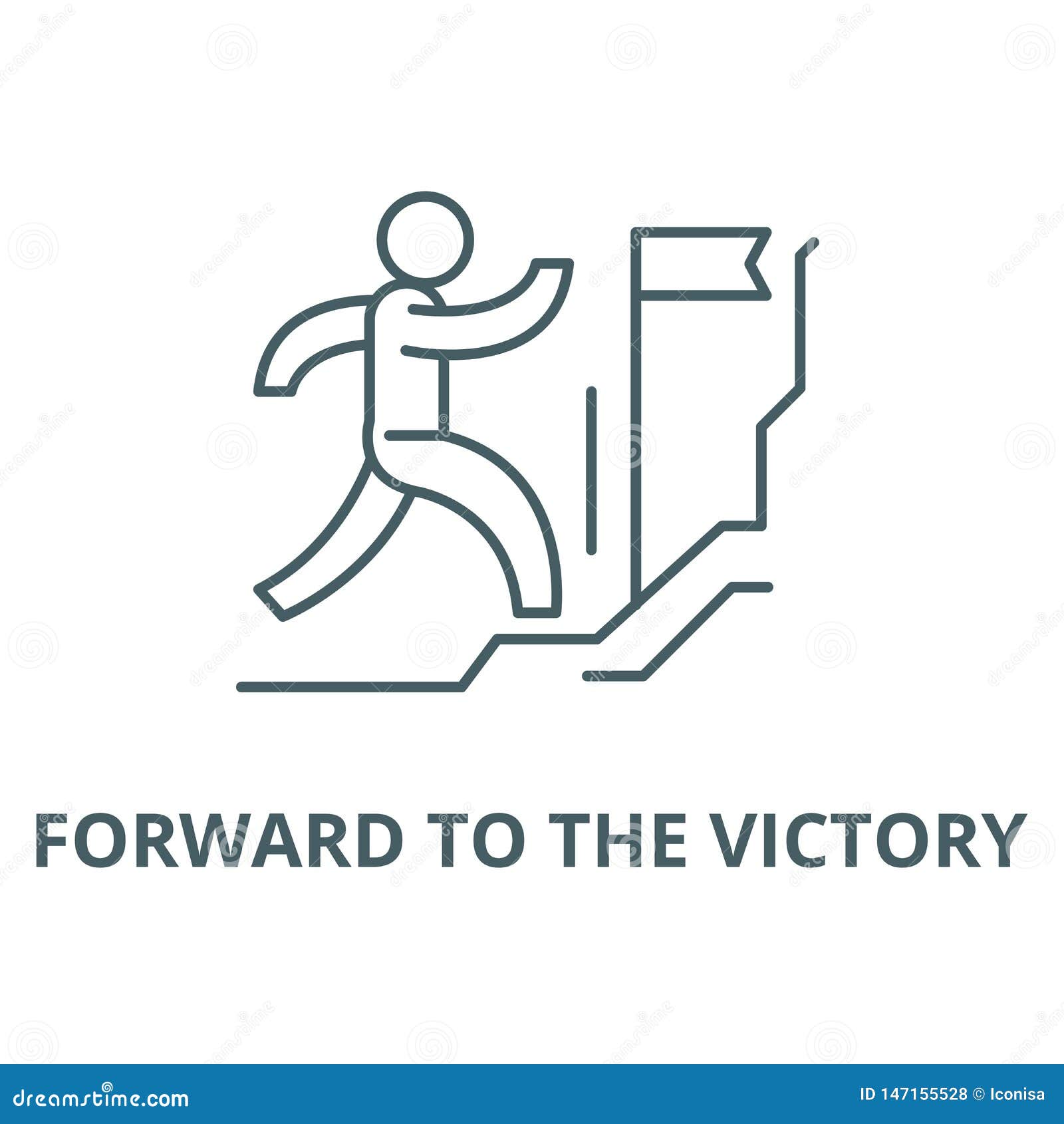 Forward To the Victory Vector Line Icon, Linear Concept, Outline Sign ...