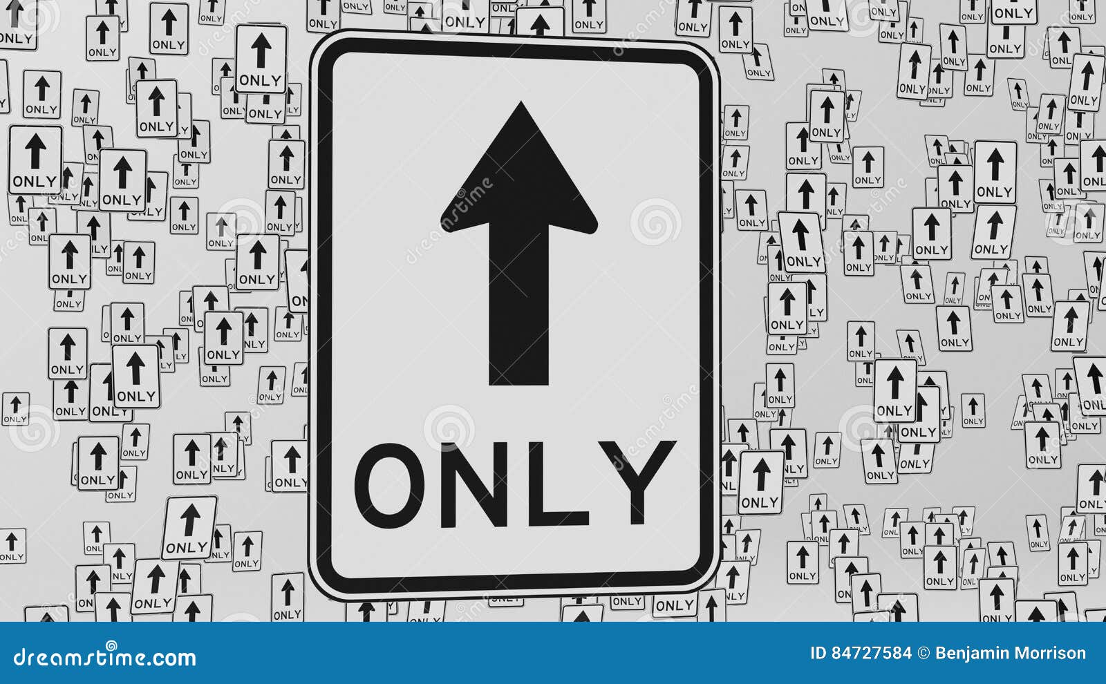 Forward only Traffic Signs Floating in Space Stock Illustration ...