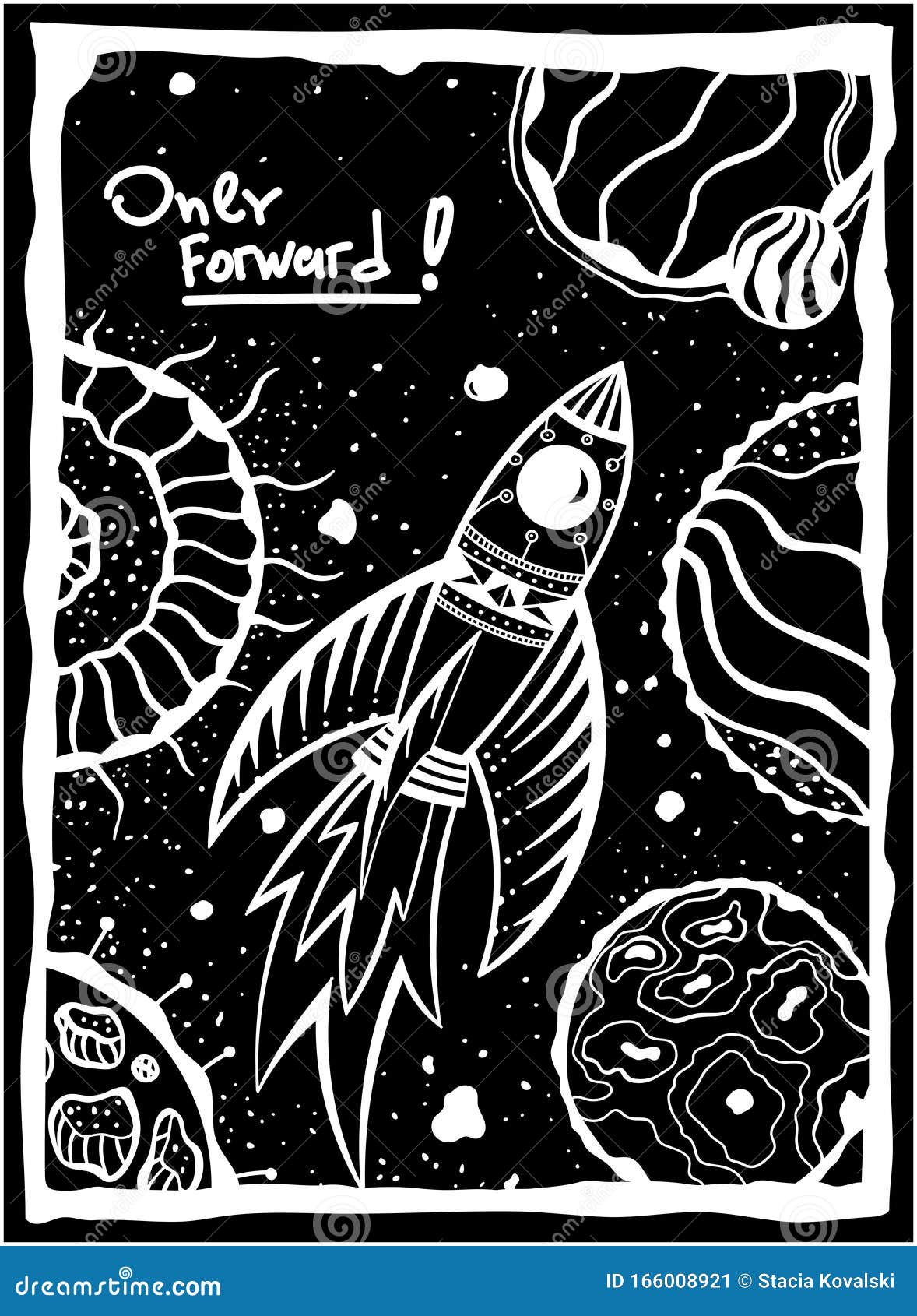 Only Forward. Vector Illustration of Forward Movement on the Example of ...