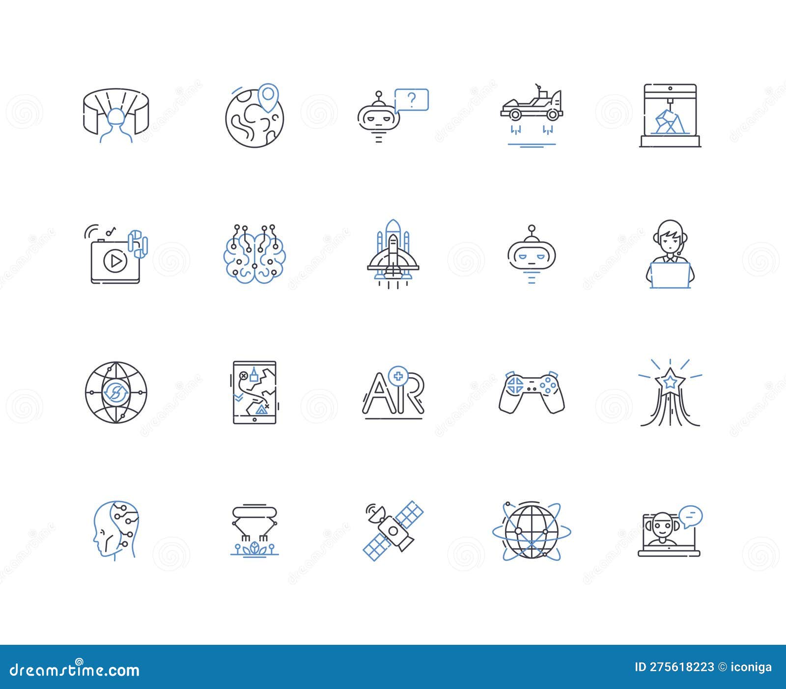 Forward View Line Icons Collection. Progress, Direction, Future, Vision ...