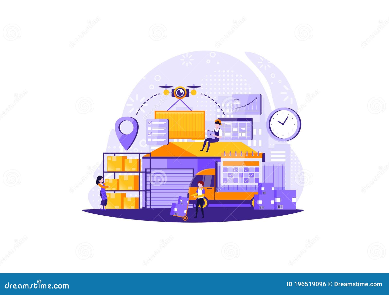 Forwarder Concept. Service Concept. Loader in Uniform. Goods Loading ...