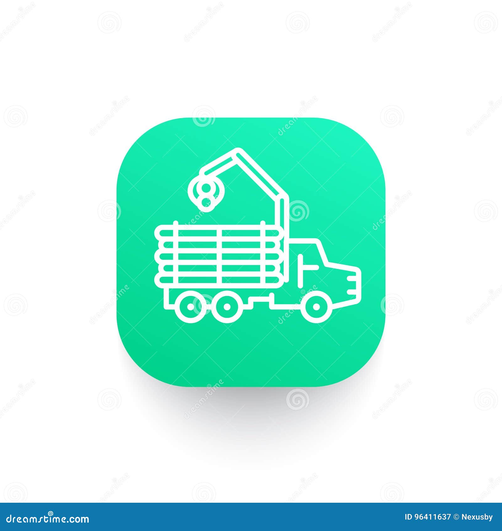Forwarder Icon, Logging Truck, Forestry Vehicle Stock Vector ...