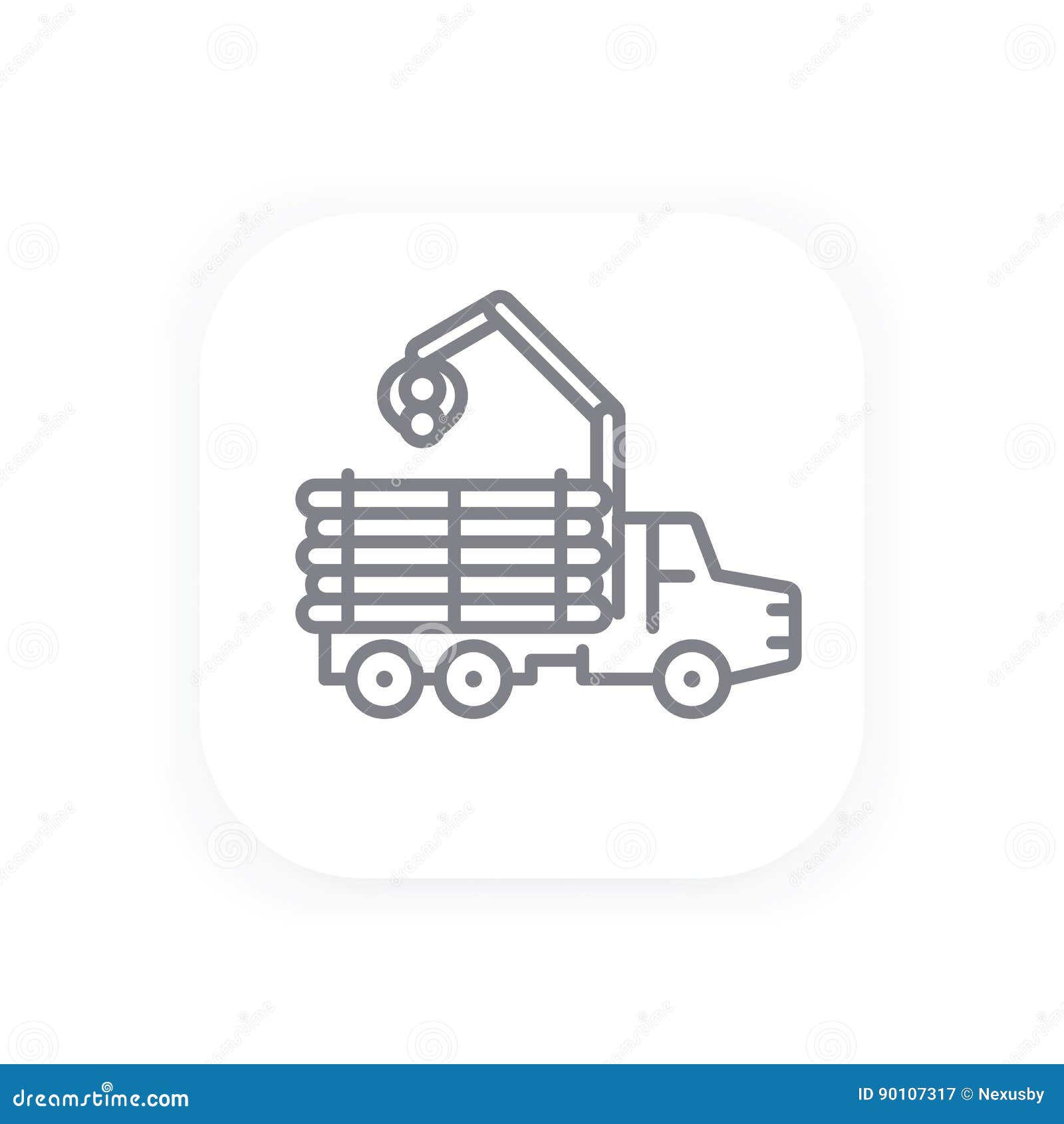 Forwarder Line Icon, Logging Truck Stock Vector - Illustration of tree ...