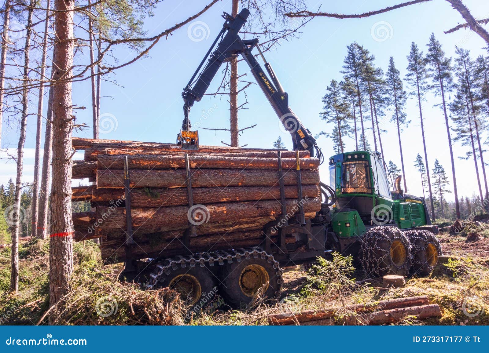 Forwarder with a Load of Timber Editorial Photography - Image of ...