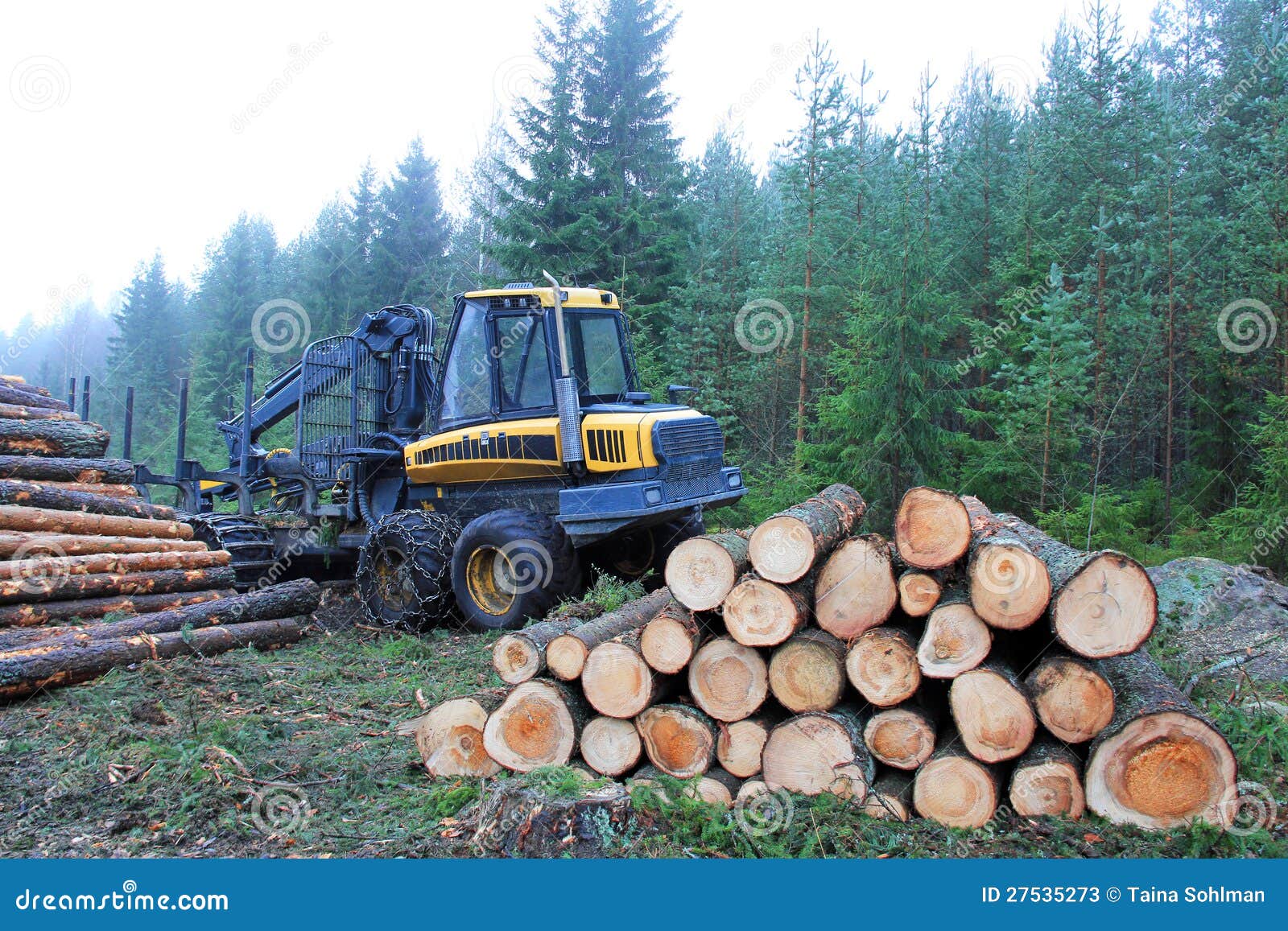 Forwarder at Logging Site stock image. Image of manufacturing - 27535273