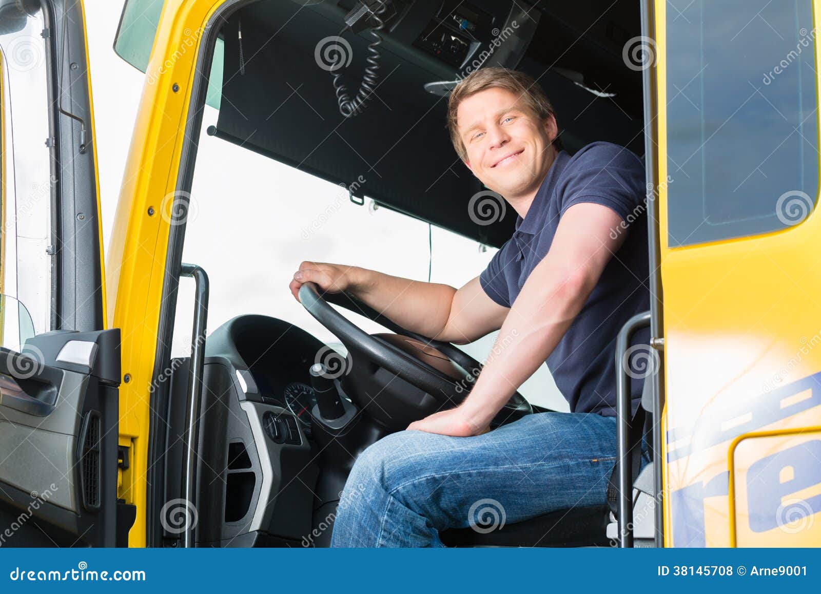 Forwarder or Truck Driver in Drivers Cap Stock Photo - Image of ...