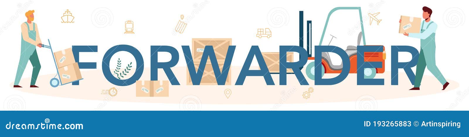Forwarder Typographic Header. Transportation Service Concept Stock ...