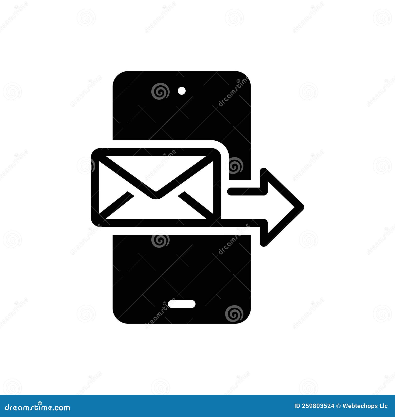 Black Solid Icon for Forwarding, Message and Forwarding Stock ...