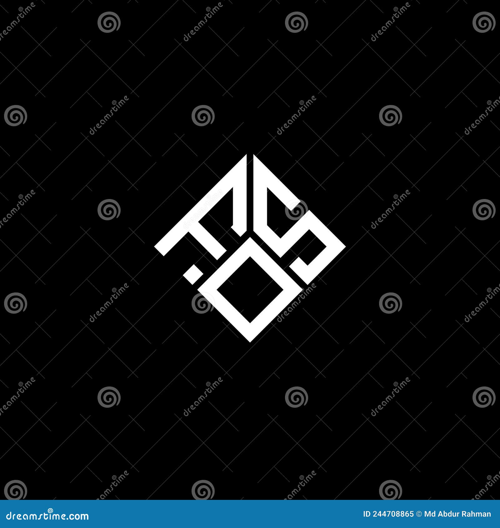 FOS Letter Logo Design On Black Background. FOS Creative Initials ...